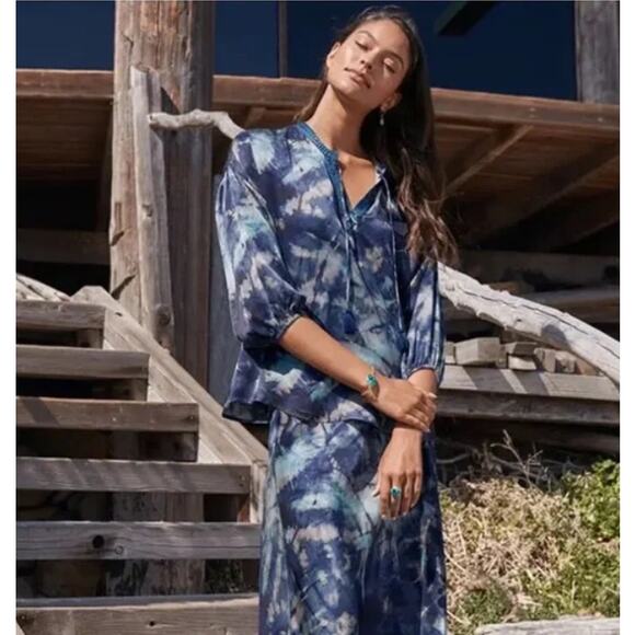 Johnny Was | Tops | Johnny Was Blouse Womens Xl Moonlight Tie Dye V ...